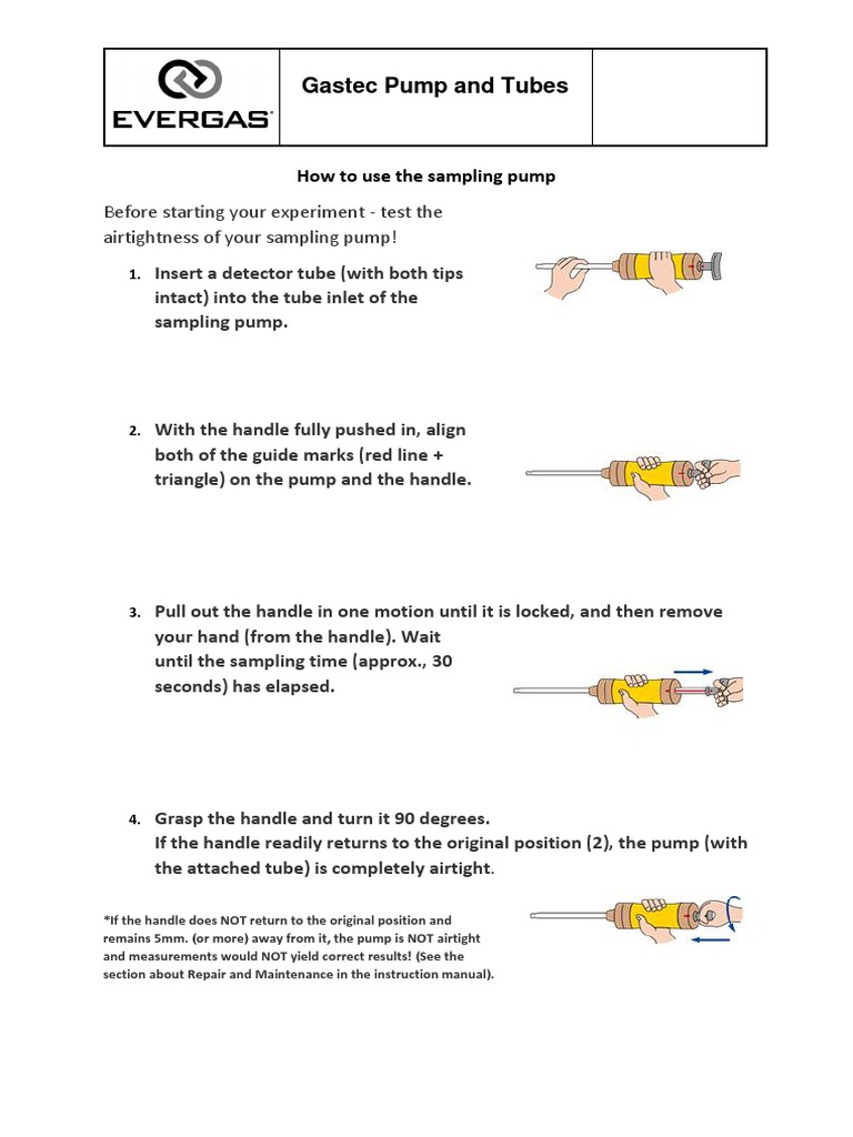 Gastec Pump and Tubes: Before Starting Your Experiment - Test The ...