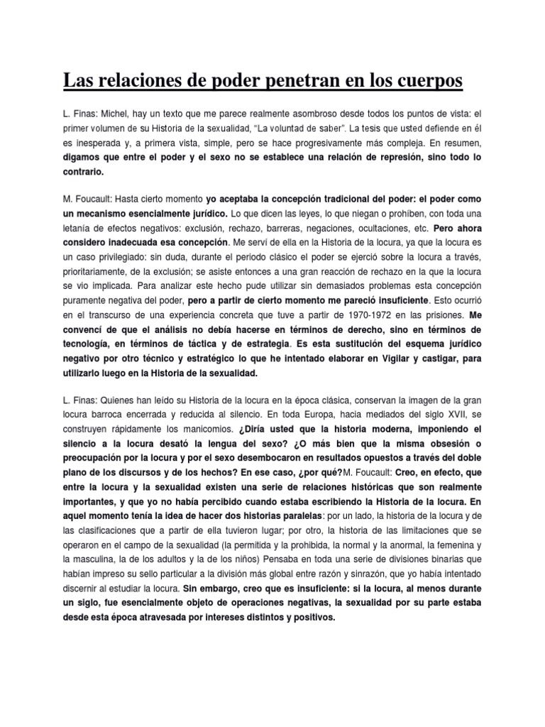 El poder no se ejerce solo de forma negativa sino también positiva a ...