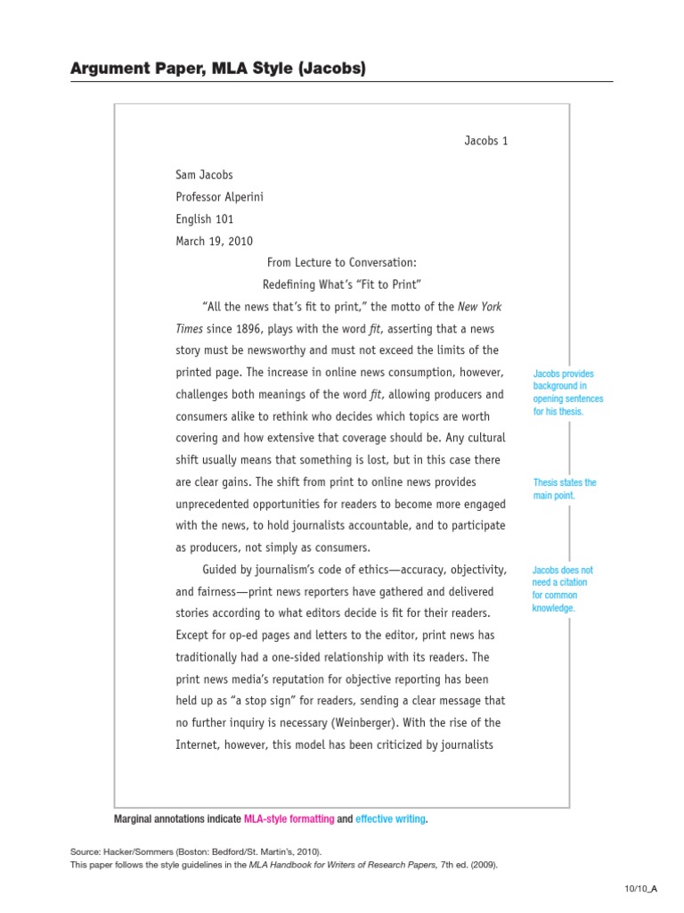 Argument Paper 3 Hacker-Jacobs-MLA-Arg PDF | PDF | Journalism | News