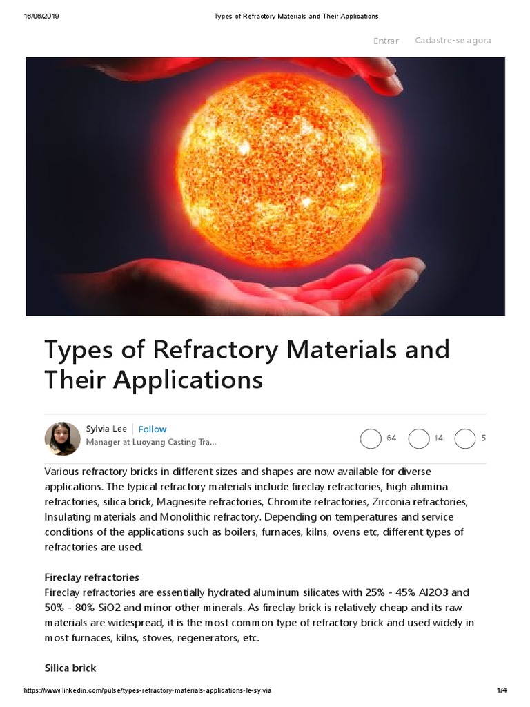 Types of Refractory Materials and Their Applications | PDF | Refractory ...