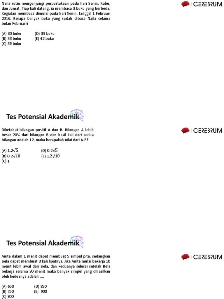 Contoh Soal TPA | PDF