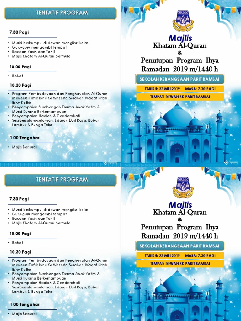 BUKU PROGRAM Majlis Khatam Al Quran | PDF