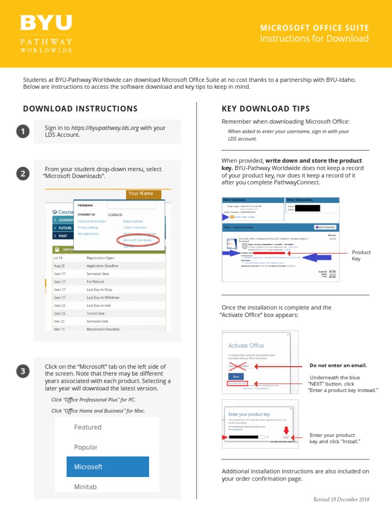 Instructions Key Download Tips | PDF | Microsoft Office | Application Software