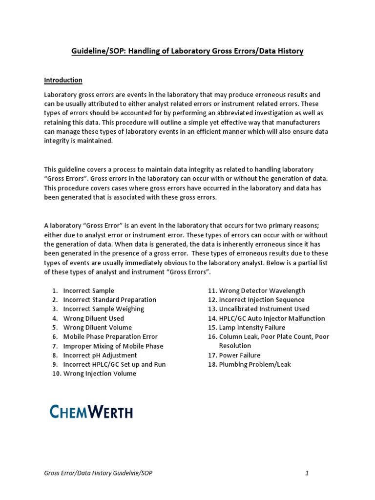 Gross Lab Failures | PDF | High Performance Liquid Chromatography ...