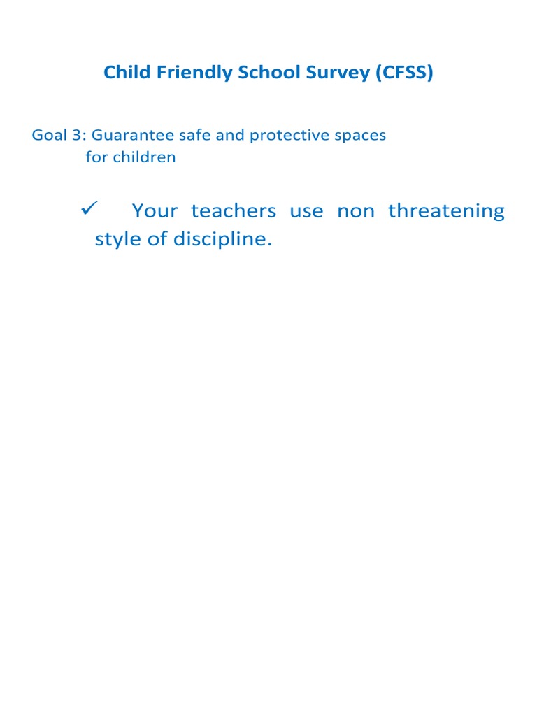 Child Friendly School Survey | PDF
