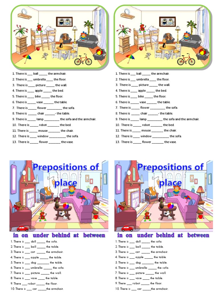 Prepositions of Place Fun Activities Games Grammar Drills Grammar ...