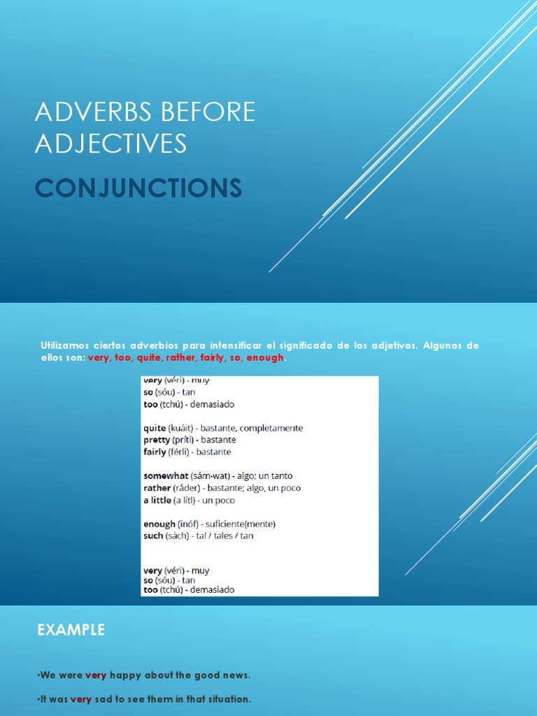 Adverbs Before Adjectives | PDF