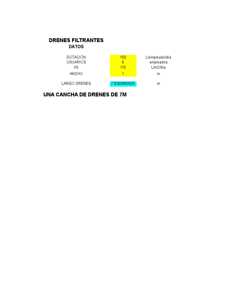 Calculo Dren Filtrante | PDF | Hogar, jardinería y bricolaje | Informática