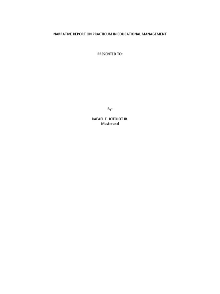 Practicum in Educational Management | PDF | Schools | Teachers