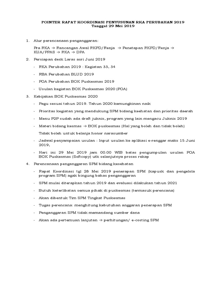Pointer Rapat 29052019 | PDF