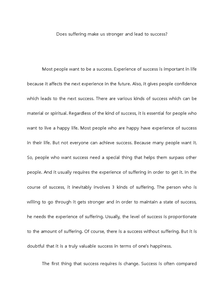 Does Suffering Make Us Stronger and Lead To Success | PDF | Habits ...