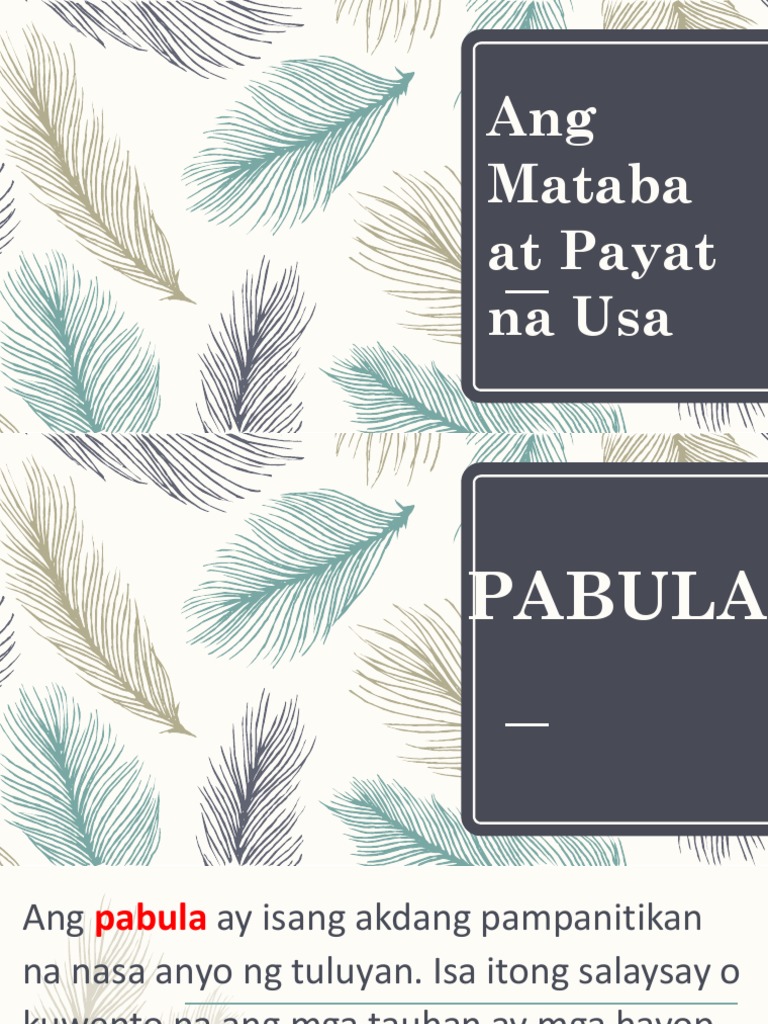 Ang Mataba at Payat Na Usa | PDF