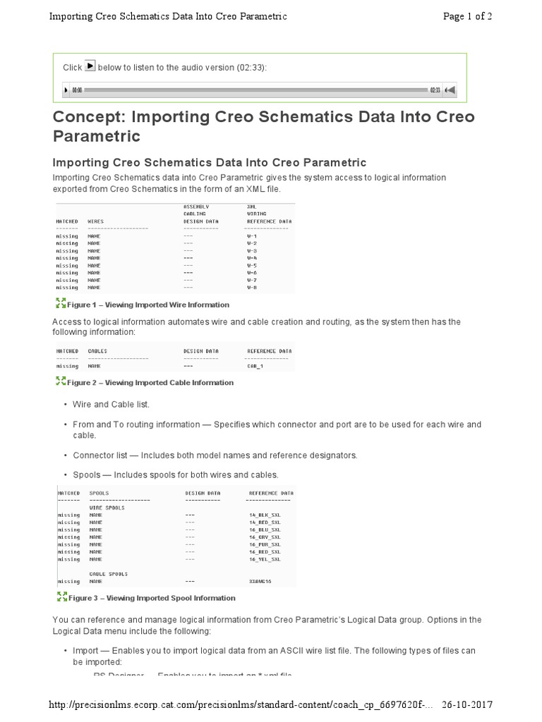 Concept: Importing Creo Schematics Data Into Creo Parametric | PDF ...