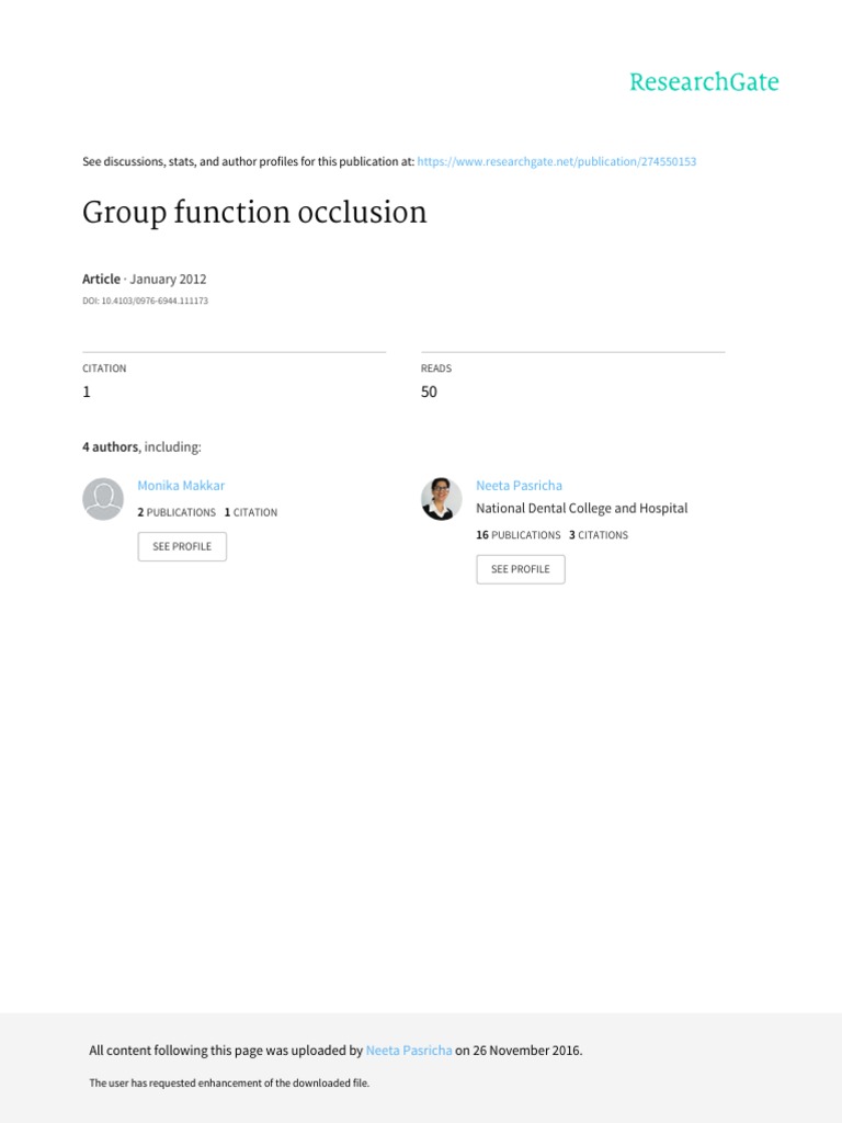 Funcion de Grupo, Oclusion | PDF | Dentistry Branches | Mouth