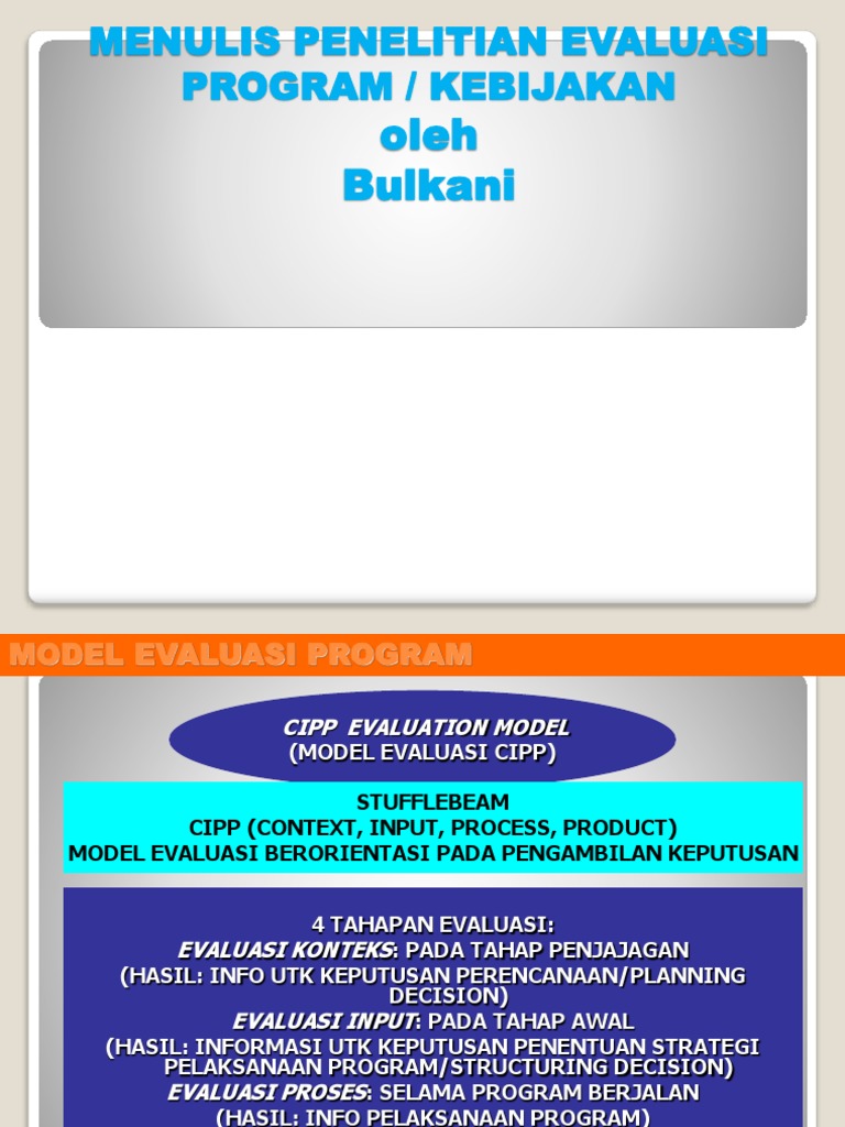 Panduan Penelitian Evaluasi Program | PDF