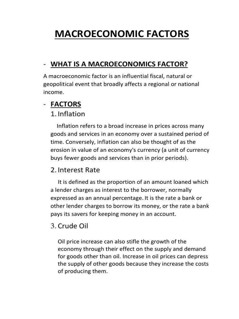Macroeconomic Factors: - What Is A Macroeconomics Factor? | PDF ...