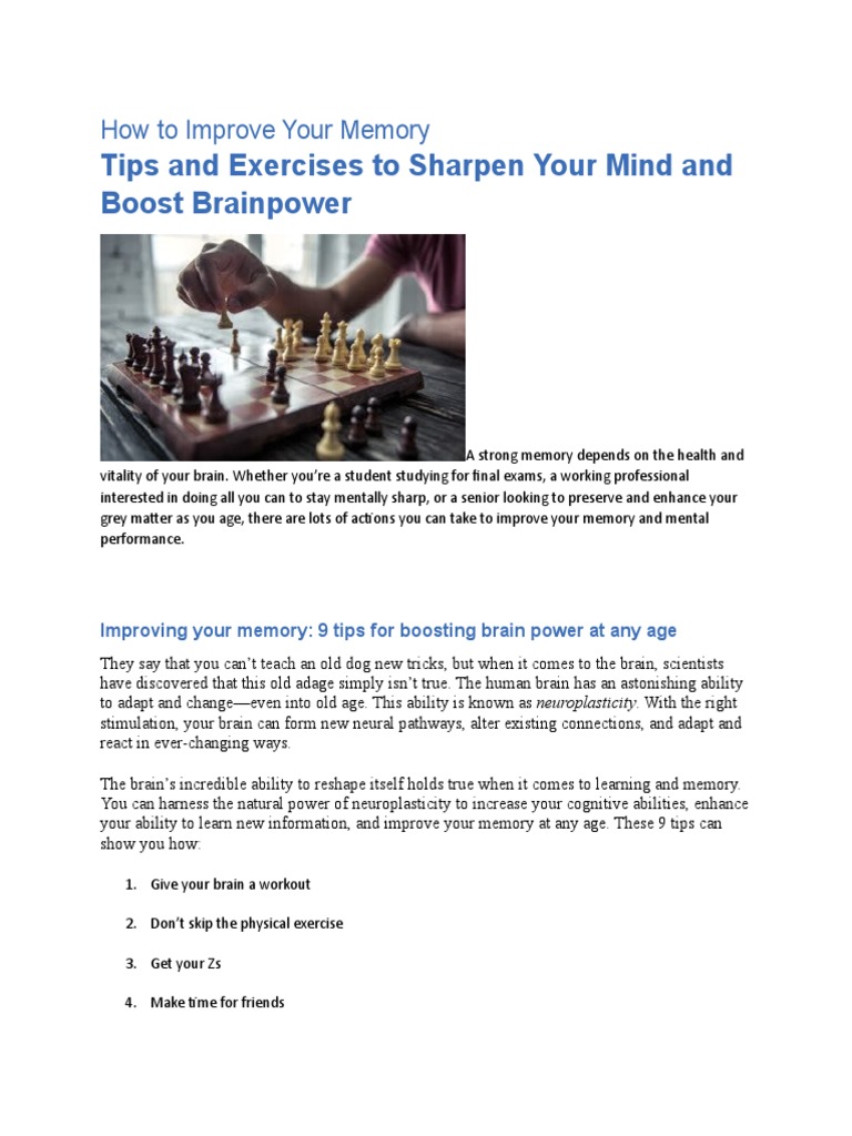 Improve Mind Power | PDF | Dementia | Memory