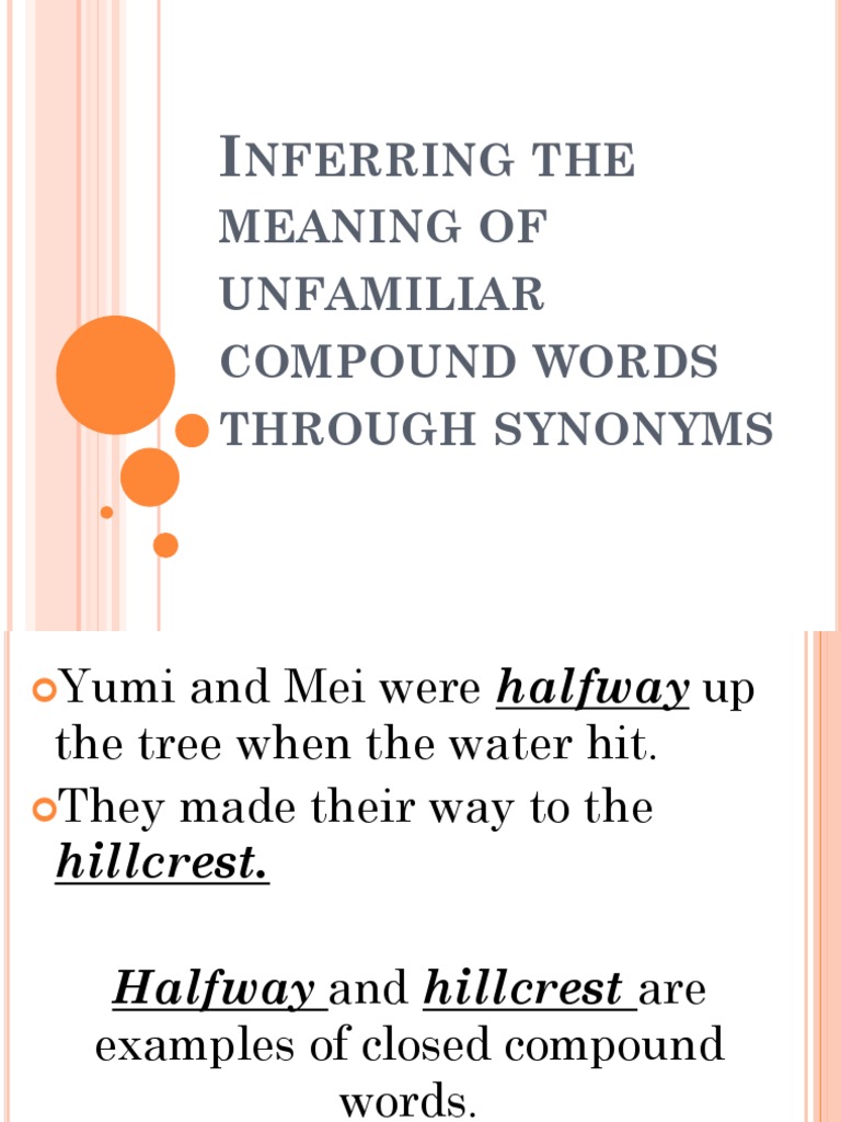 Inferring The Meaning of Unfamiliar Compound Words Through Day 2 | PDF ...