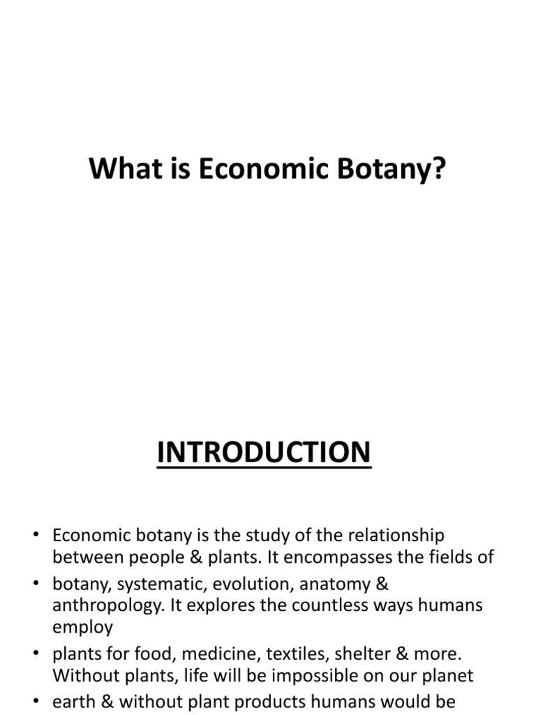 Understanding Economic Botany Basics | PDF