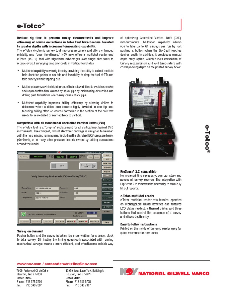 E Totco US PDF | PDF | Drilling Rig | Drilling