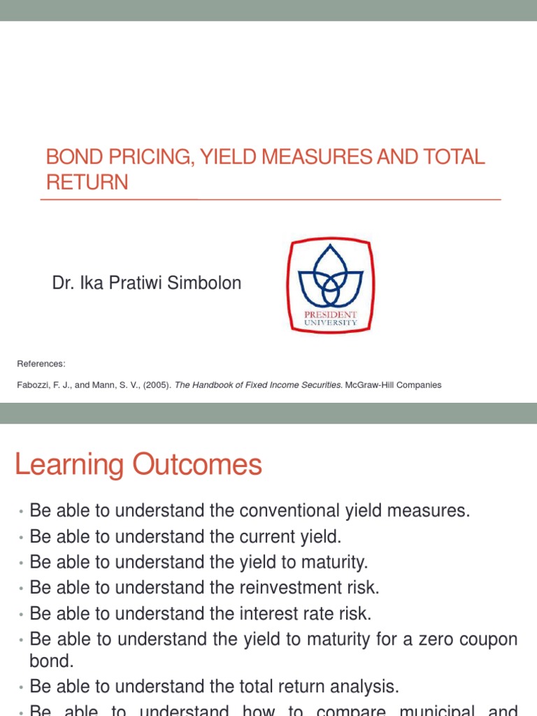 Bond Pricing, Yield Measures and Total Return (2) . | PDF | Bonds (Finance) | Yield (Finance)