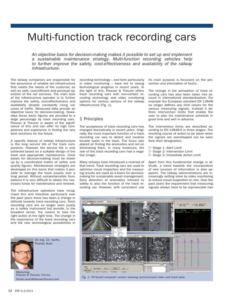 Multi-Function Track Recording Cars | PDF | Track (Rail Transport ...