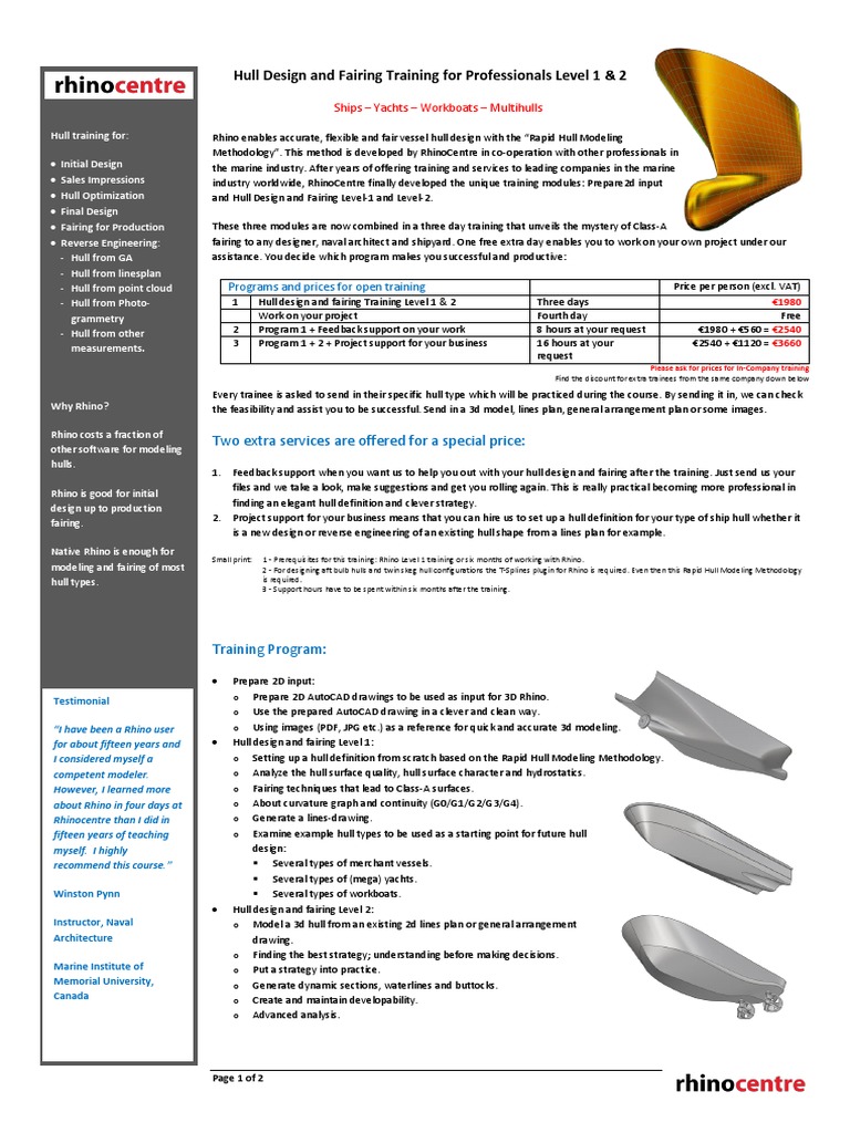 Info Hull Design and Fairing Training | PDF | Hull (Watercraft) | Naval ...