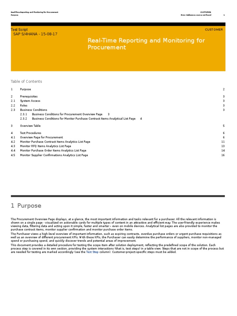Real-Time Reporting and Monitoring For Procurement | PDF | Procurement ...
