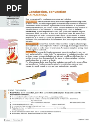 Conduction Convection Radiation Worksheet