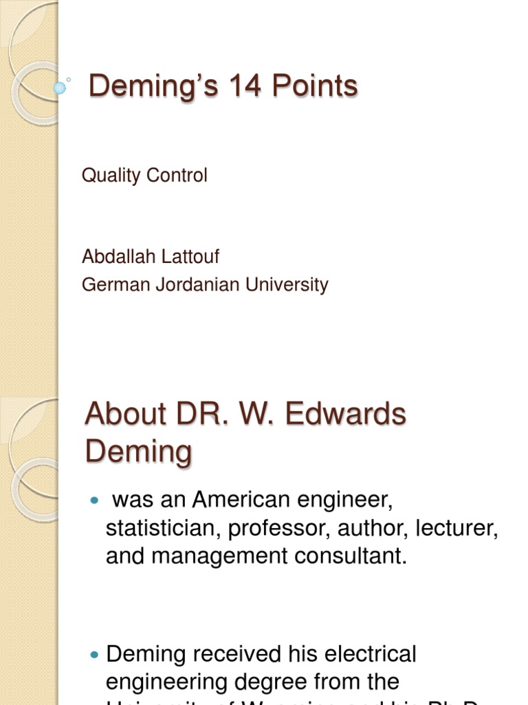 Deming's 14 Points for Quality Management | PDF | Employment | Business