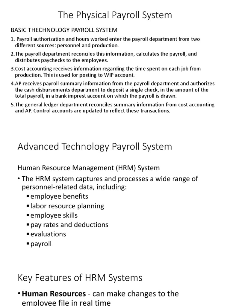 The Physical Payroll System | PDF | Paycheck | Payroll