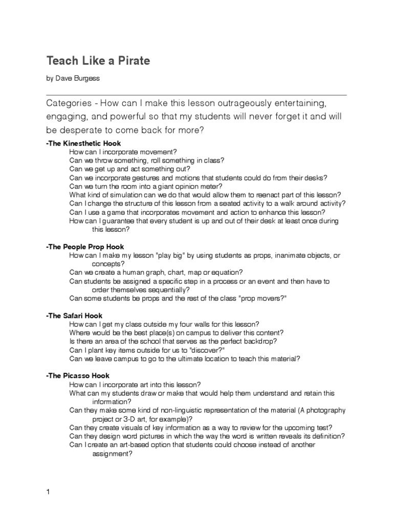 Teach Like a Pirate Notes.pdf | Mnemonic | Motivation