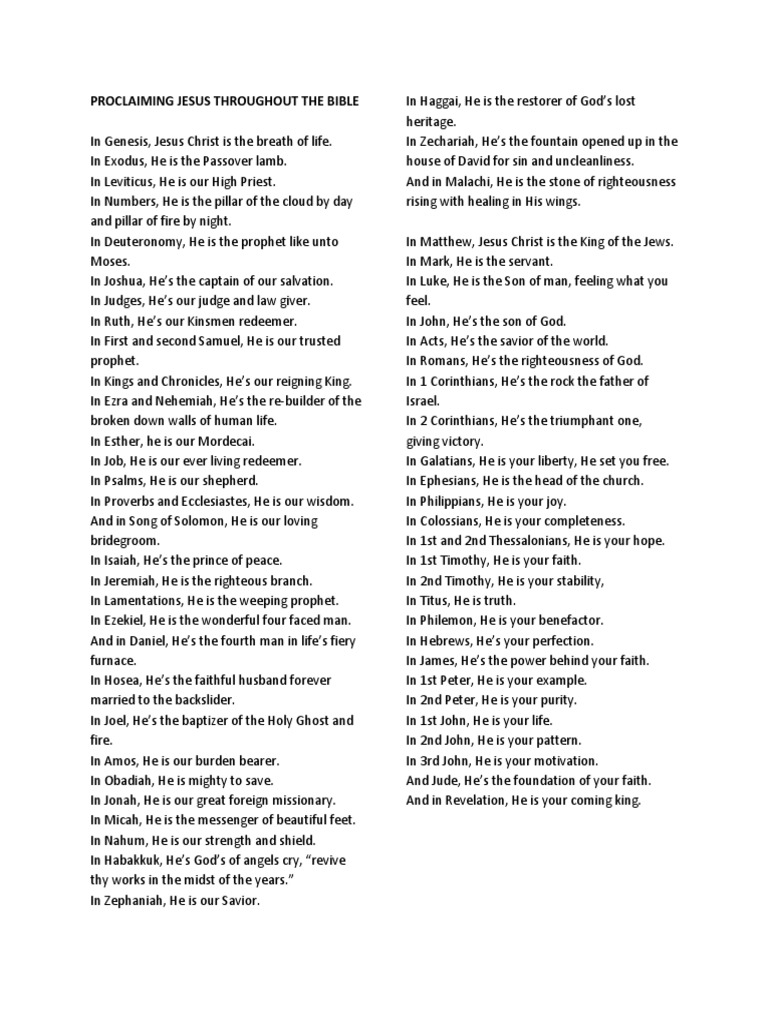 Proclaiming Jesus Throughout The Bible | PDF | Prophet | Jesus