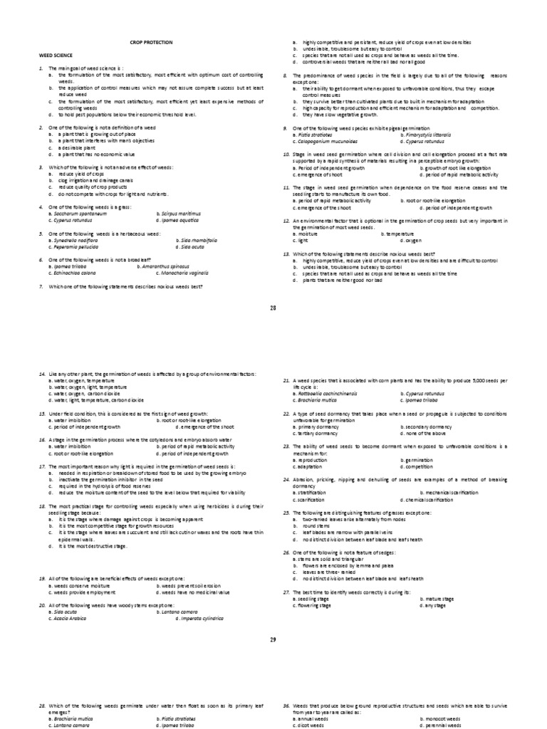 Review Crop Prot | PDF | Herbicide | Weed