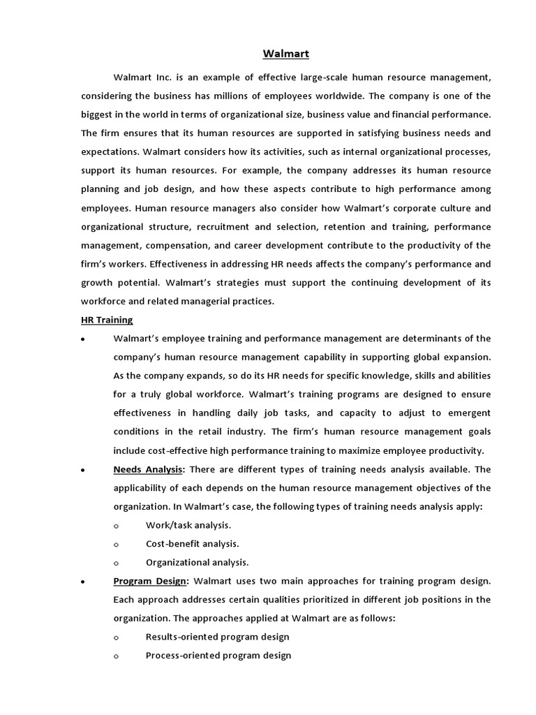 Walmart HR Development | PDF | Human Resources | Human Resource Management
