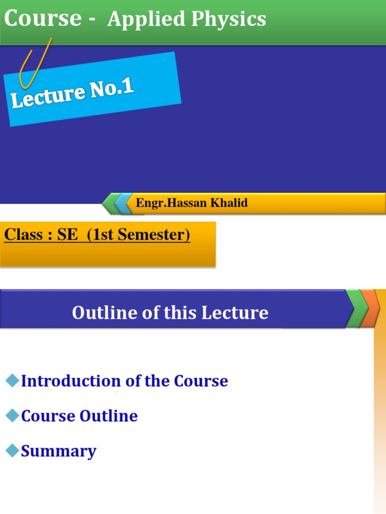 Applied Physics Course Intro | PDF | Electric Current | Electrical Network