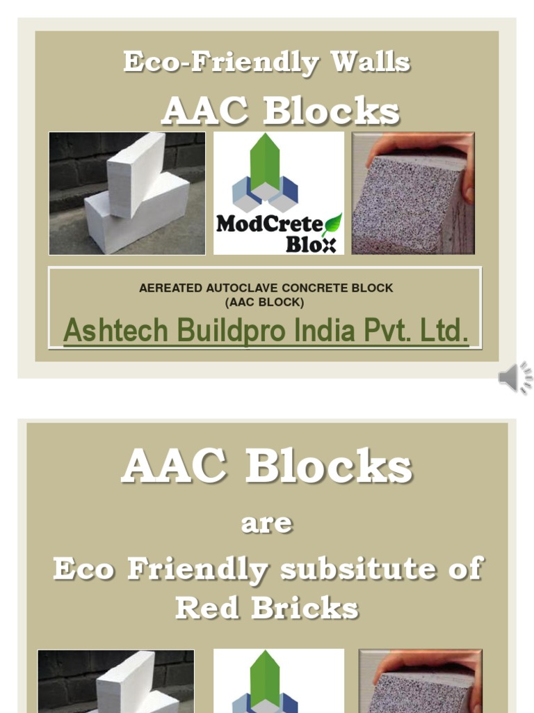 Eco-Friendly Walls: AAC Blocks | PDF | Masonry | Brick