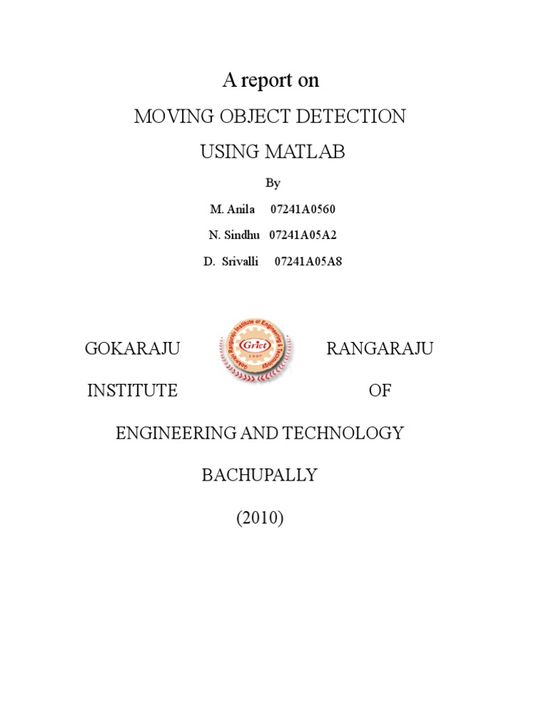 Moving Object Detection Through MATLAB | PDF | System | Algorithms