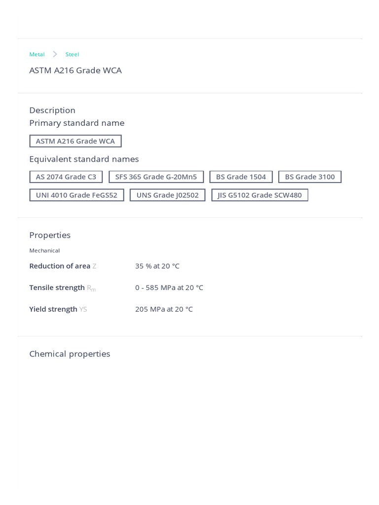 Minfm53015 Astm A216 Grade Wca | PDF