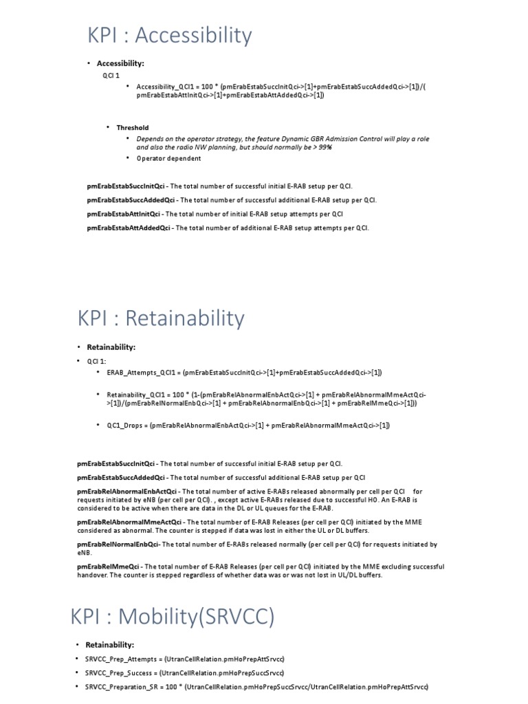 VoLTE KPI | PDF | Areas Of Computer Science | Computer Data