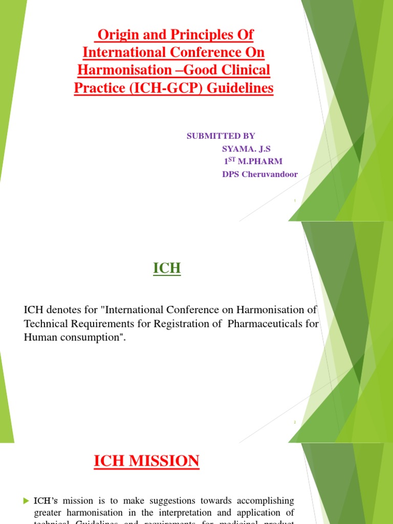 Origin and Principles of International Conference On Harmonisation ...