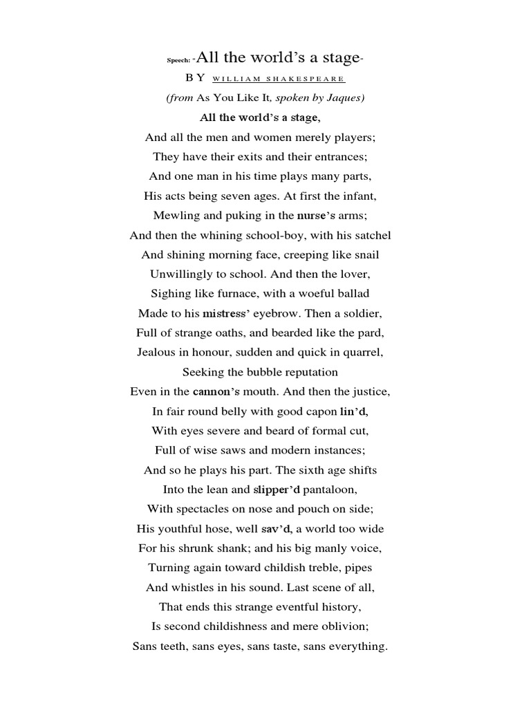 All World Is A Stage | PDF