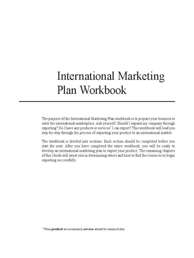 International Plan Workbook | PDF | International Business | Business ...