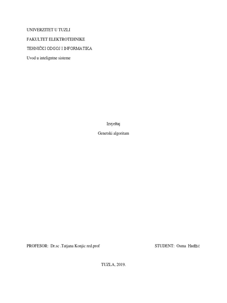 Genetski Algoritam Osman Hadzic | PDF