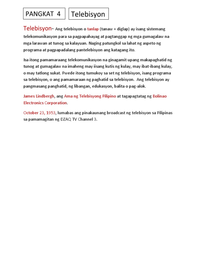 Telebisyon | PDF
