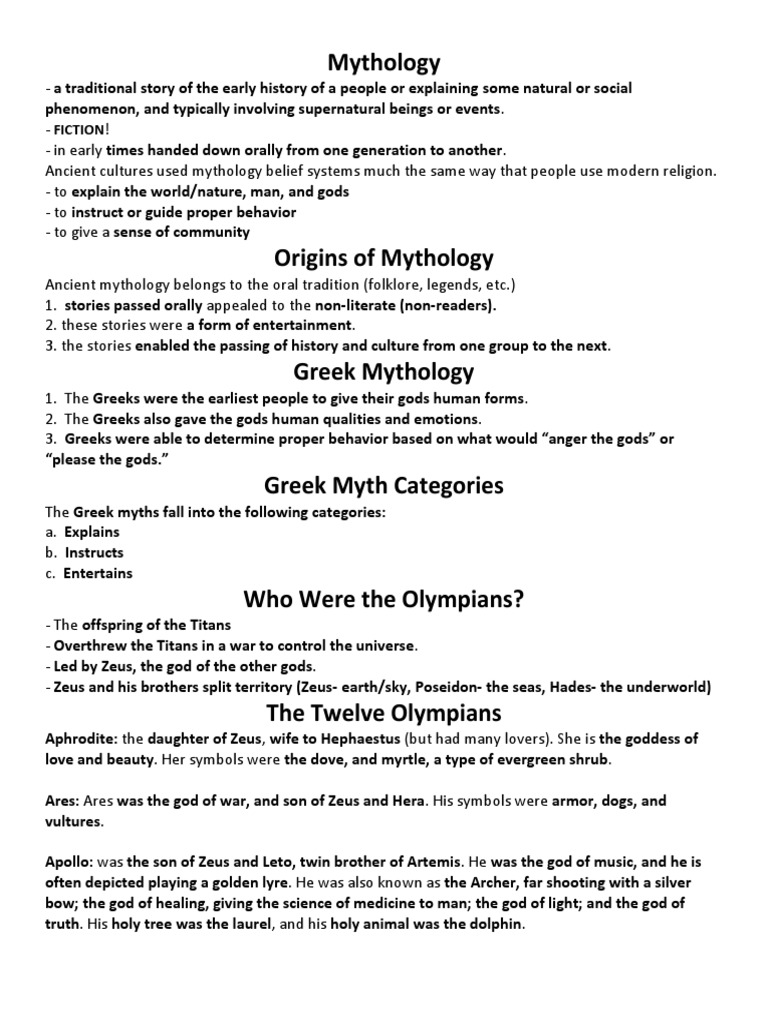 Mythology | PDF | Zeus | Twelve Olympians