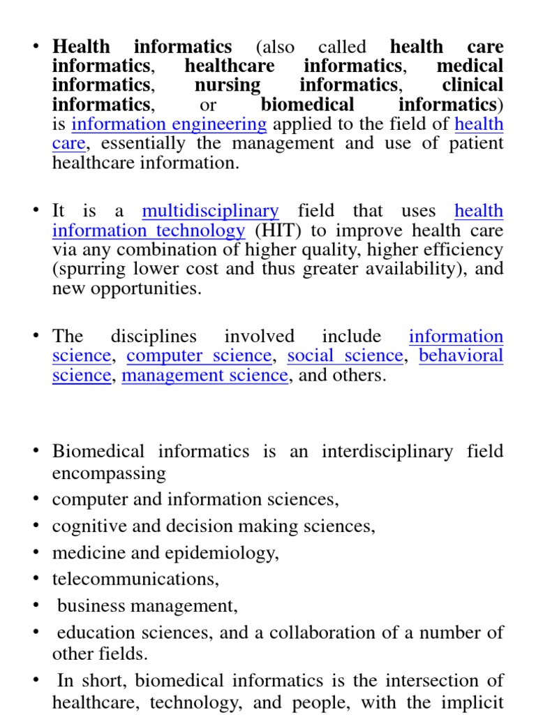 Informatics Health Care Informatics, Healthcare Informatics, Medical ...