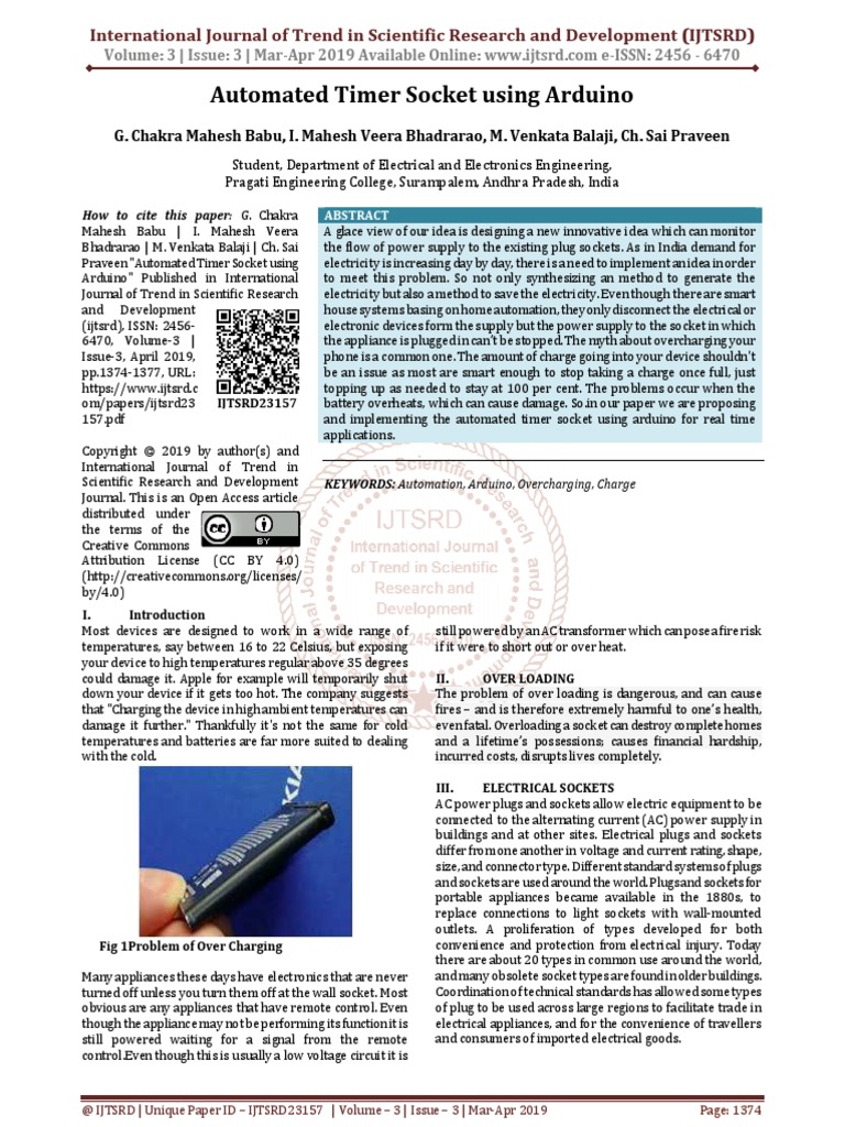 Automated Timer Socket Using Arduino | PDF | Ac Power Plugs And Sockets ...