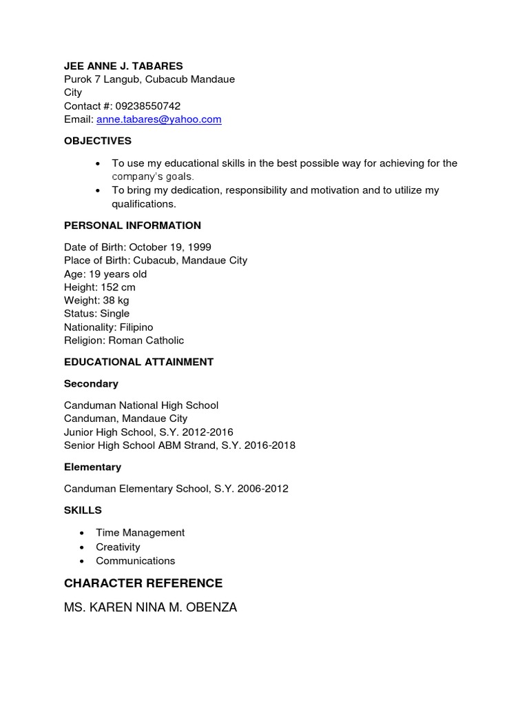 Justine Comayas' Job Resume | PDF