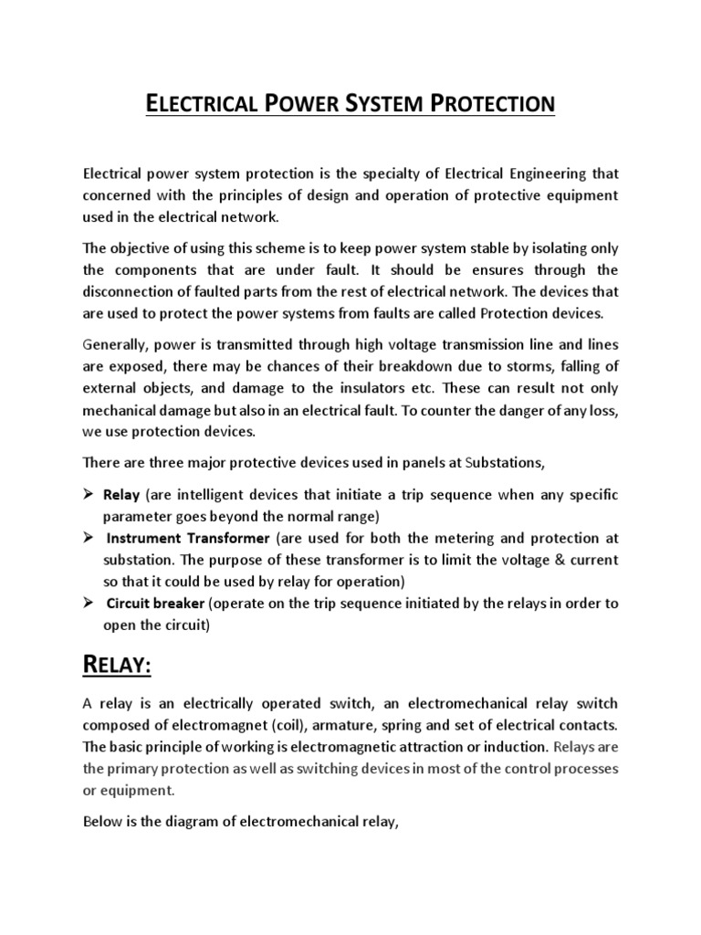 Electrical Power System Protection | PDF | Relay | Switch